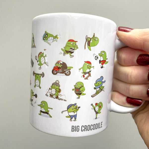 Multi Croc Image Ceramic Mug - Big Crocodile